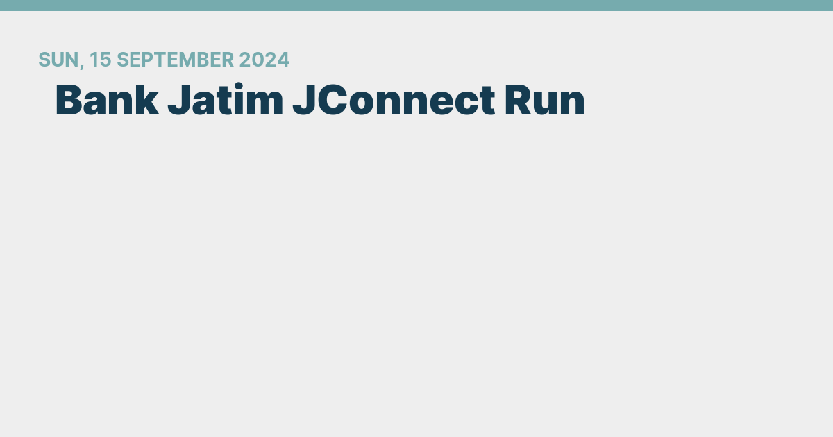 Bank Jatim JConnect Run 2024 - Surabaya