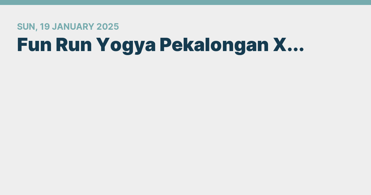Fun Run Yogya Pekalongan X Kahf 2025 - Pekalongan
